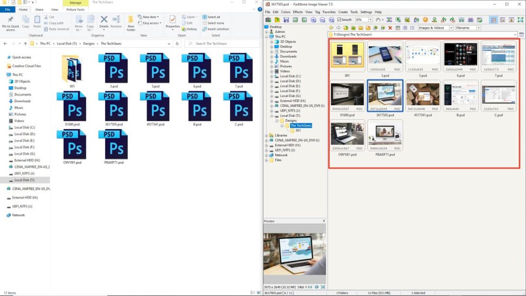 How to view Thumbnail Previews of Photoshop PSD files in Windows 10 ...
